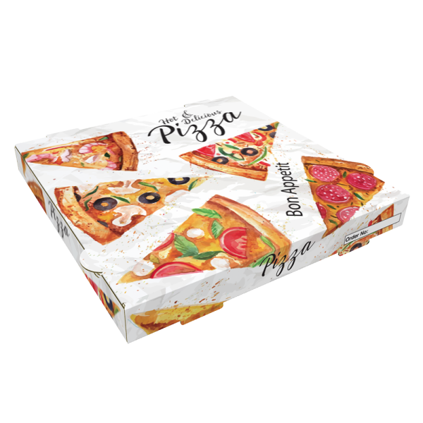 Decorated Pizza Box 40x40x3.5cm – EcoPack Biodegradables